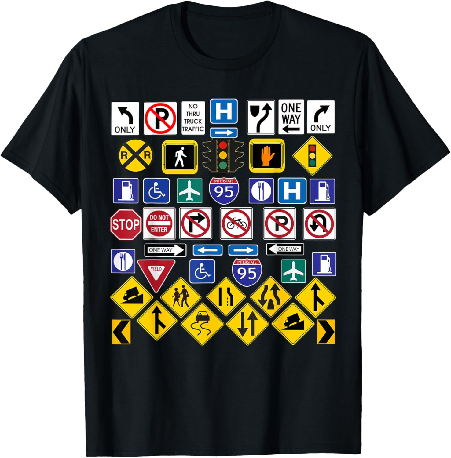 Road Signs, Warning Signs T-Shirt - Walmart.com