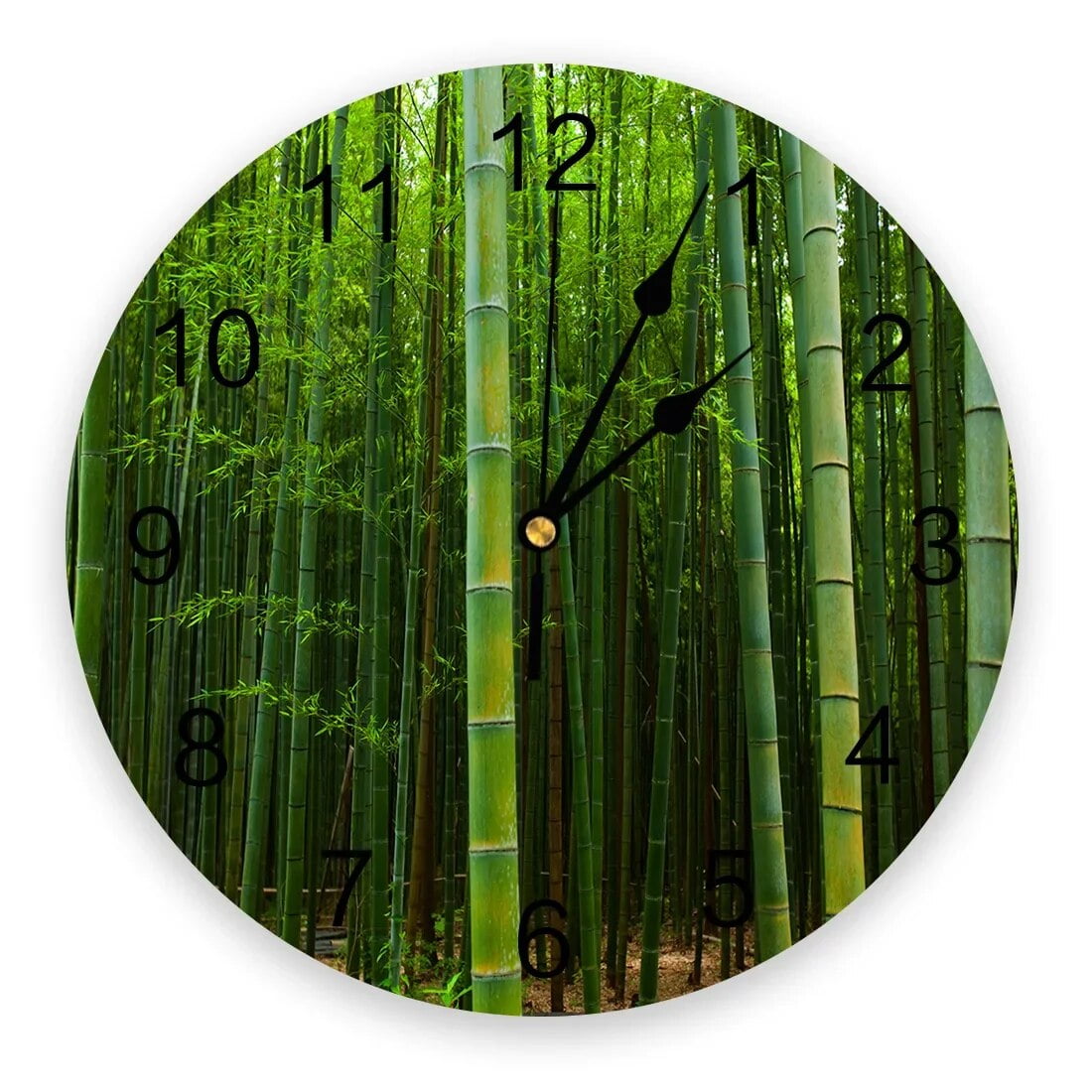 Road Stairs Stones Green Bamboo Forest Wall Clocks Silent Home Cafe ...