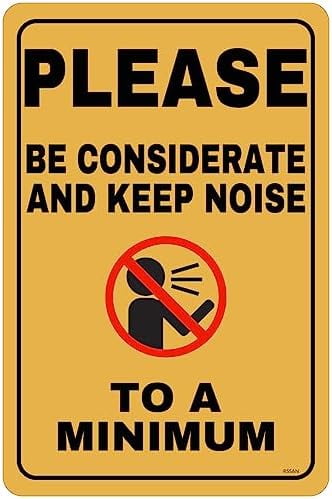 Road & Street Metal Sign Please Be Considerate And Keep Noise Orange ...