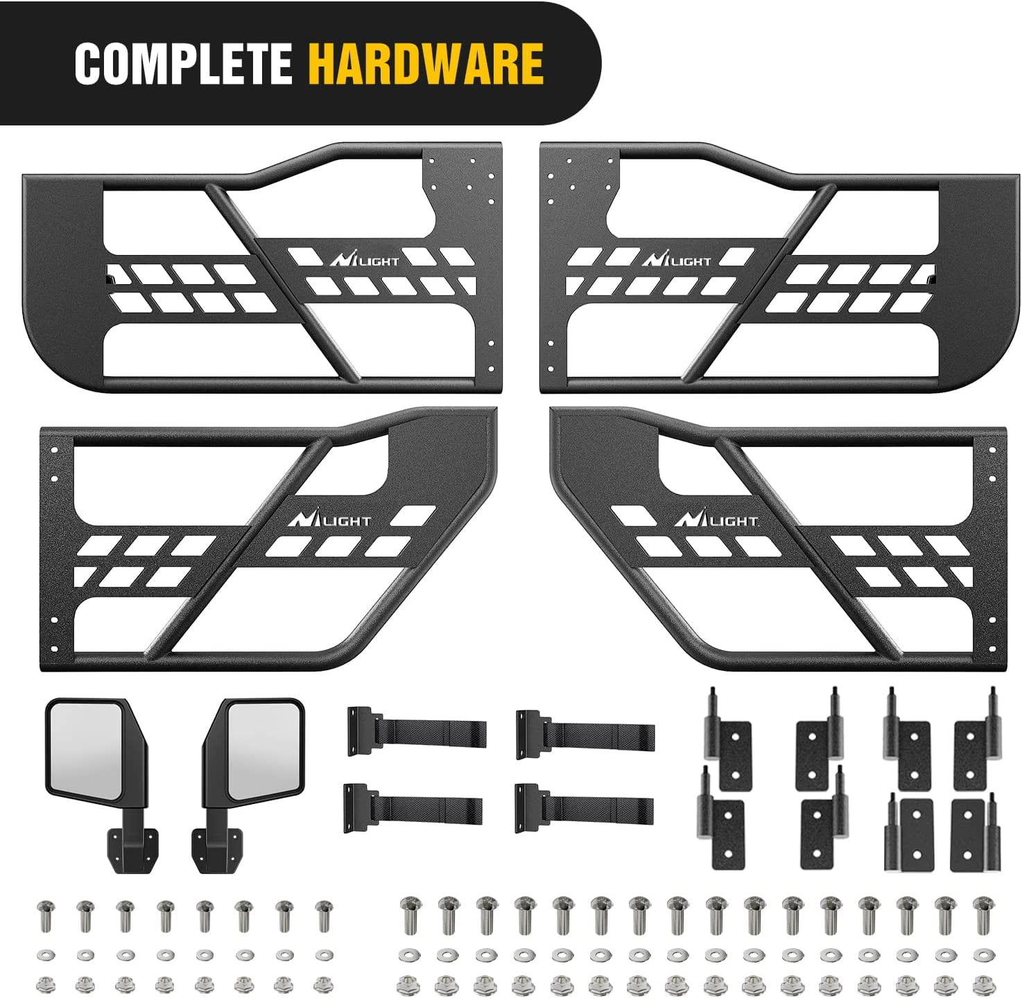 Off Road T.ubular Trail Doors with Side View Mirror Compatible with ...