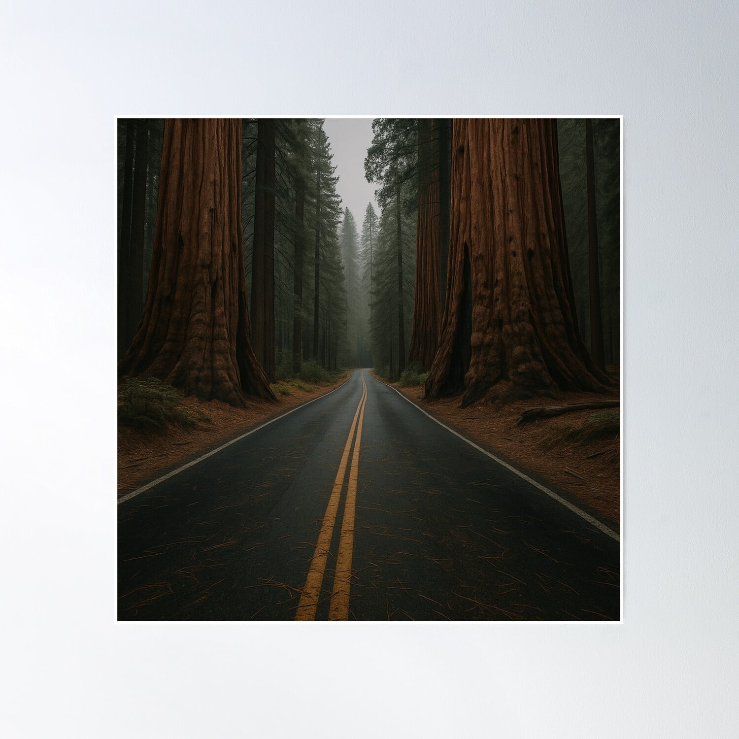 Road Through Giants – California Dreamline Poster Wall Art, Modern Wall ...
