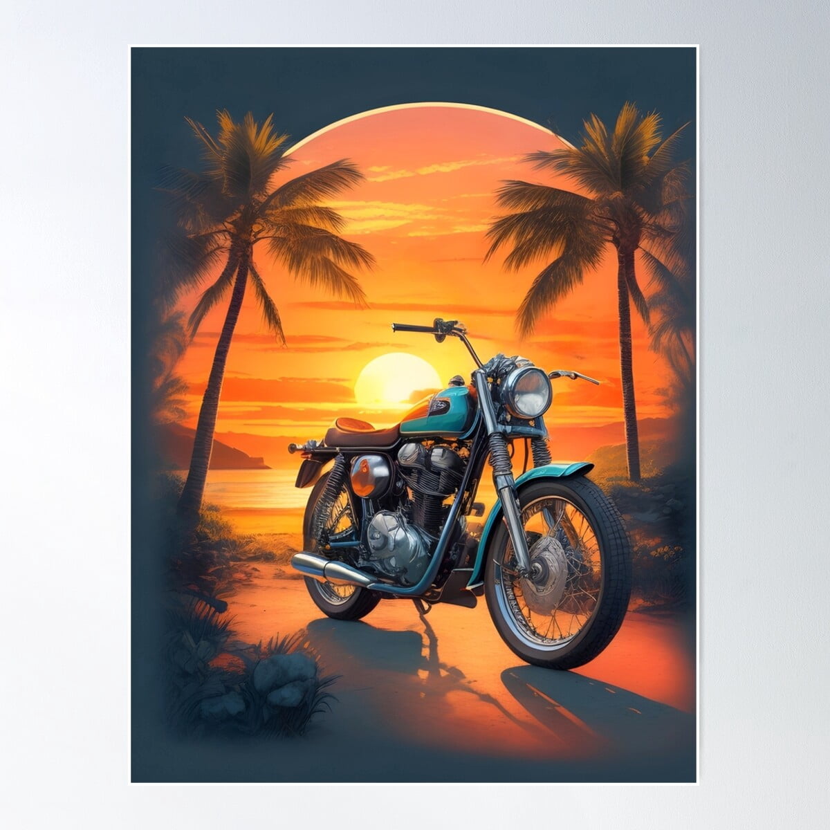 Road To Paradise: Motorcycle Dreaming On The Coast Poster Wall Art ...