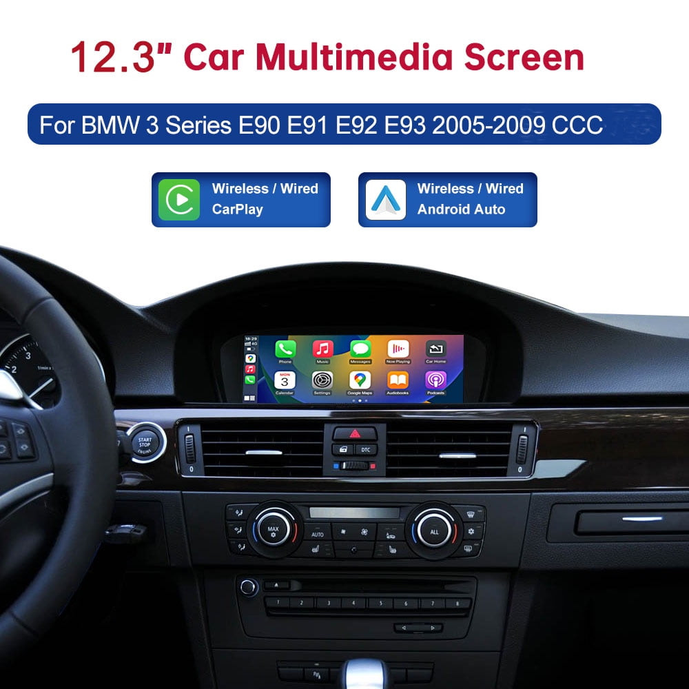 Road Top 12.3 inch Touchscreen Car Stereo for BMW 3 Series E90 E91 E92 ...