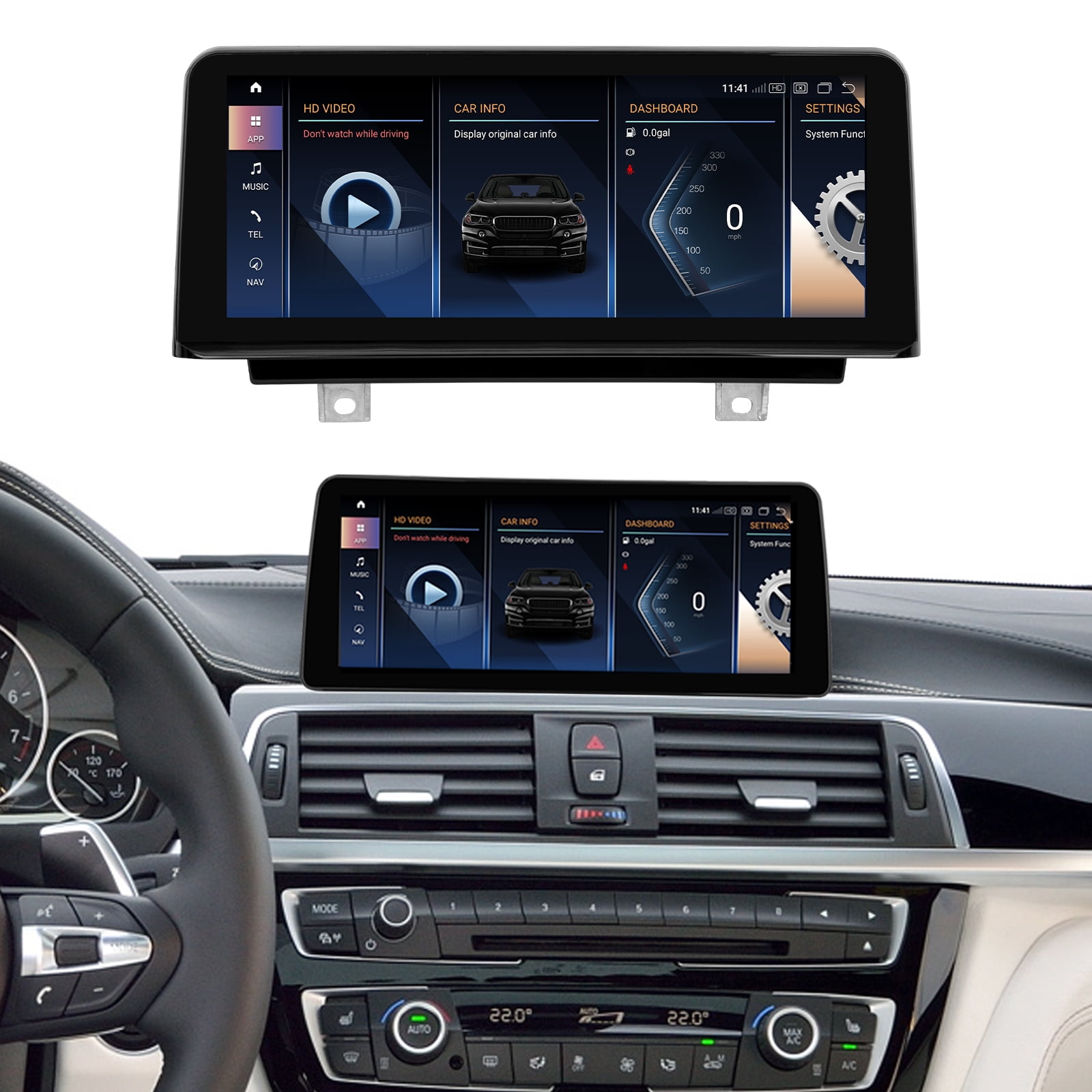 Road Top Android 13 Car Radio 10.25 Inch Touchscreen for 2013-2016 BMW 3/4 Series F30/F31/F34 ...