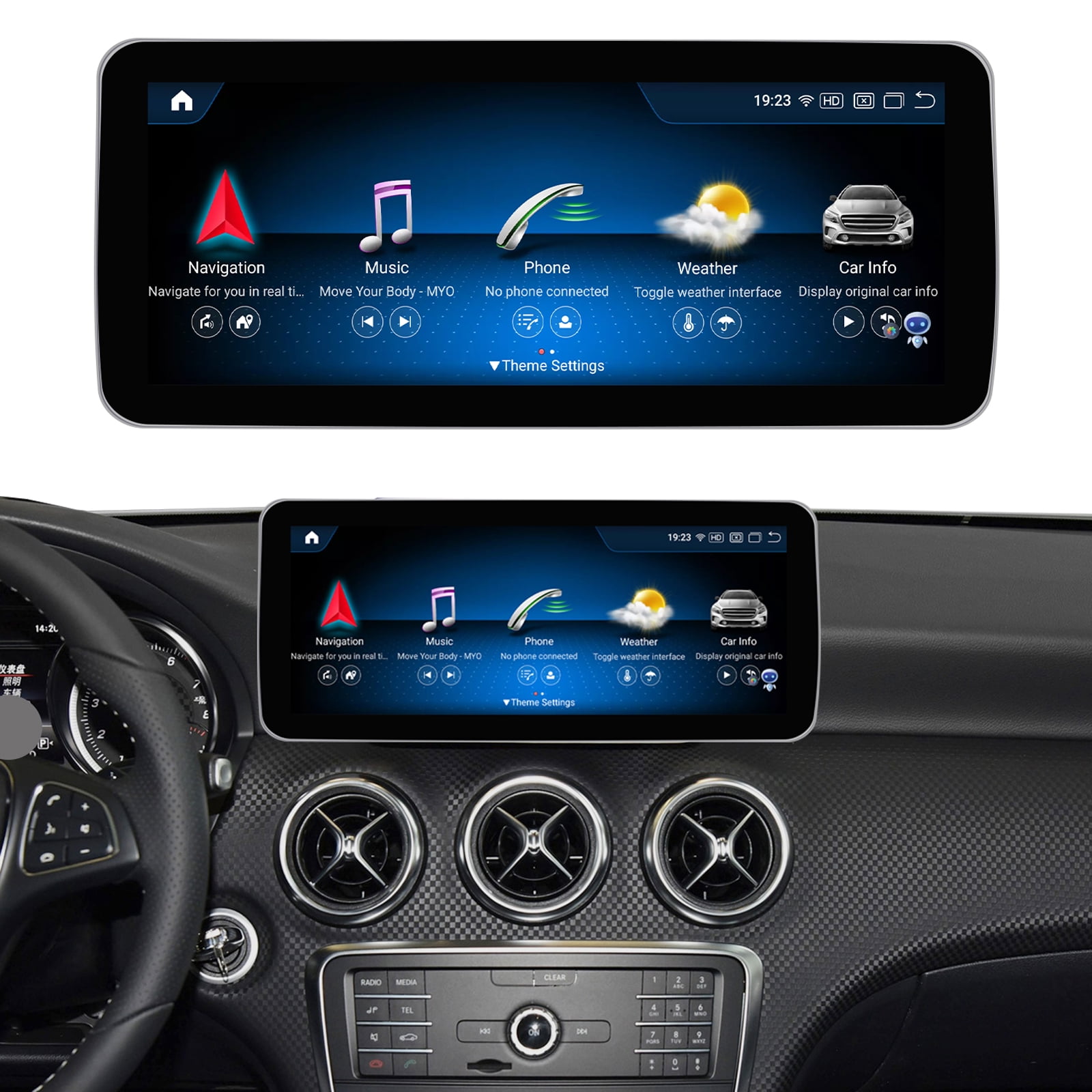 Road Top Android 13 Car Stereo 10.25" 8GB+256GB Car Touch Screen for Mercedes Benz GLA CLA A ...