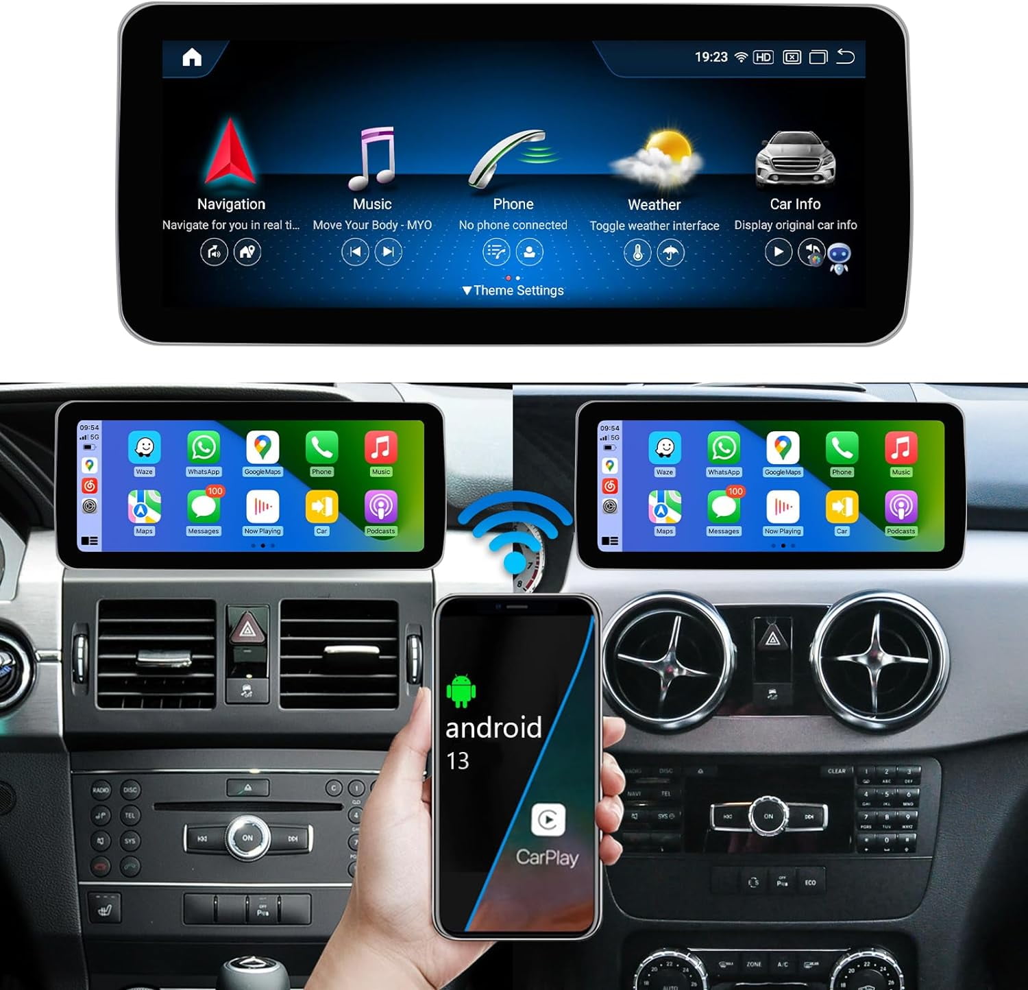 Road Top Android 13 Car Stereo 10.25" Car Radio Touchscreen for ...
