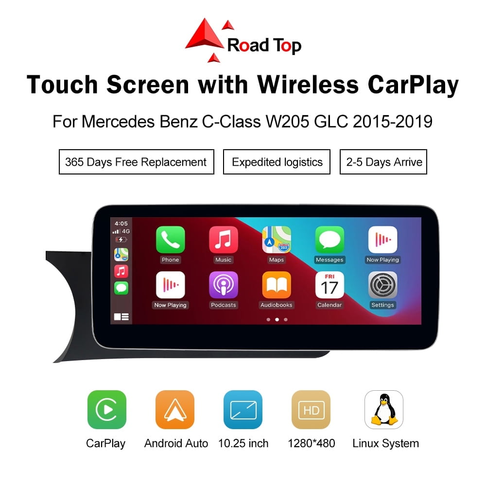 Road Top Car Stereo Screen for 2015-2019 Benz C Class W205 GLC with ...