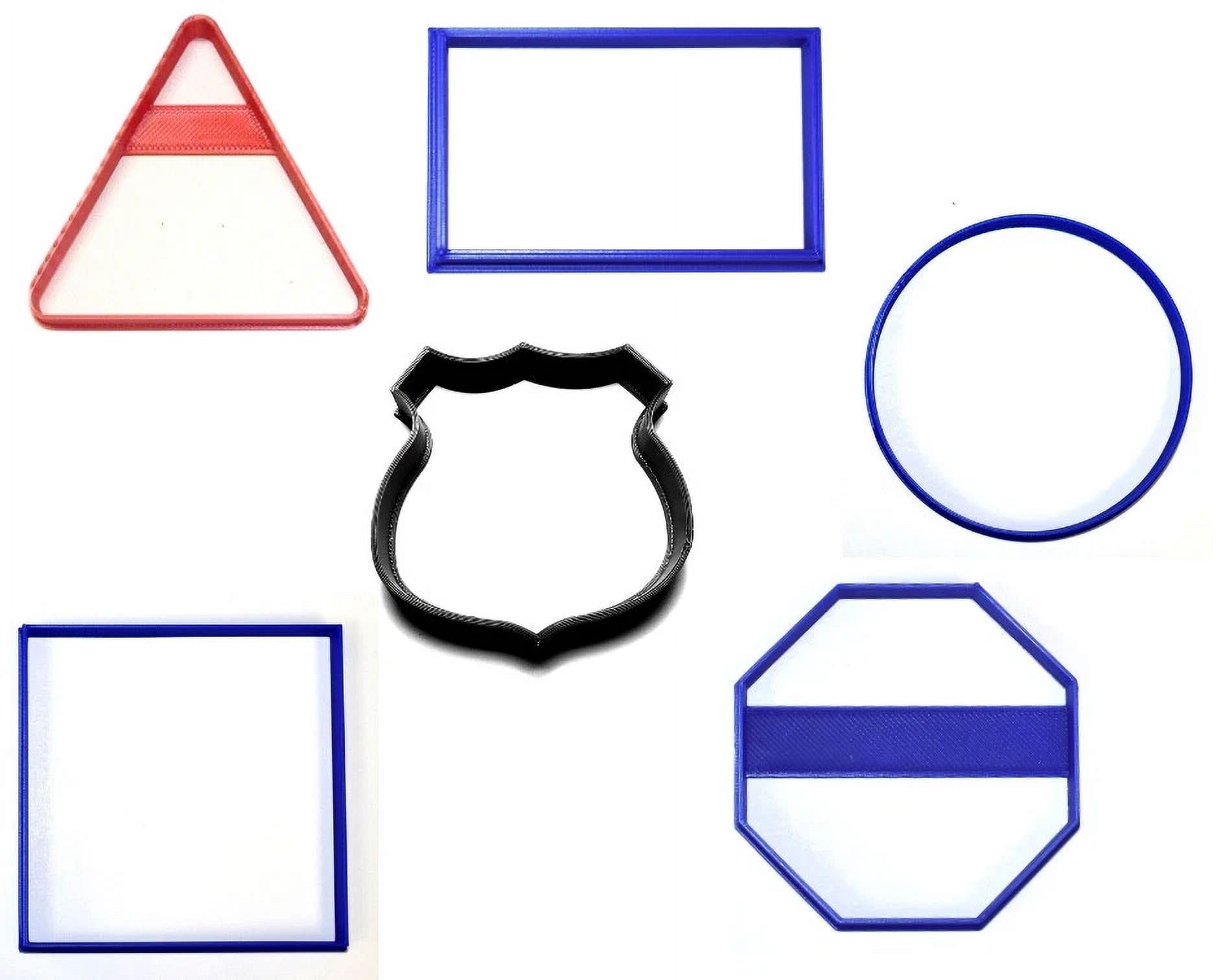 Road Traffic Street Signs Signals Warnings Set Of 6 Cookie Cutter Usa ...