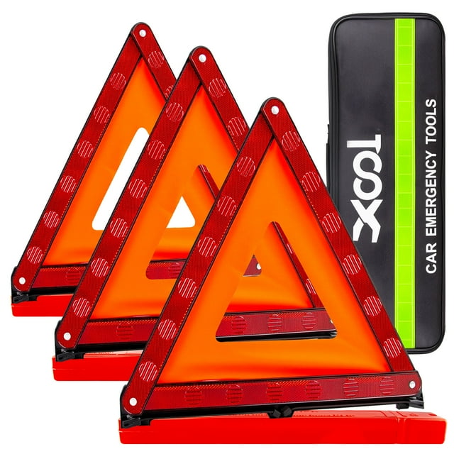 Road Triangle DOT Approved, Reflector Warning Safety Triangles Kit for ...
