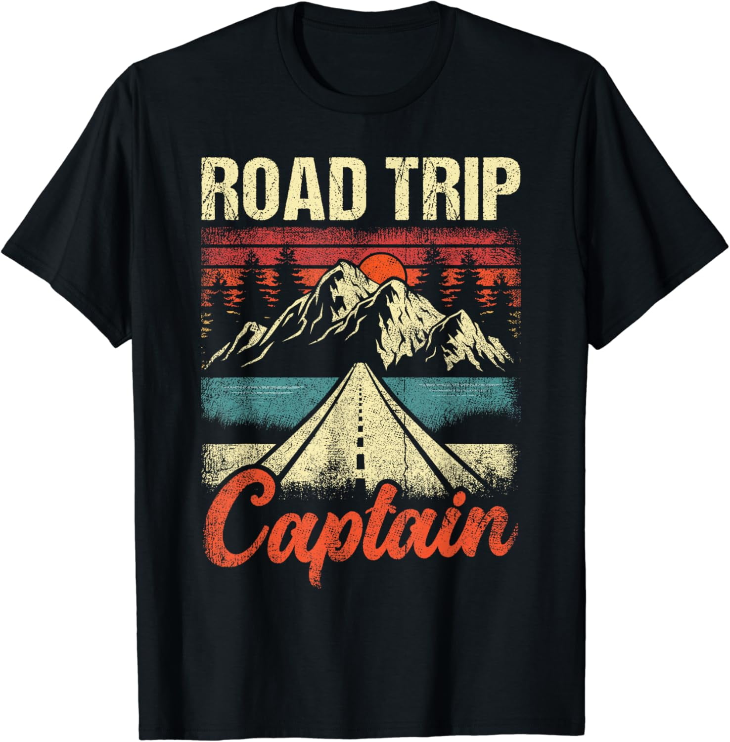 Road Trip Captain Retro Camping Vacation T-Shirt - Walmart.com