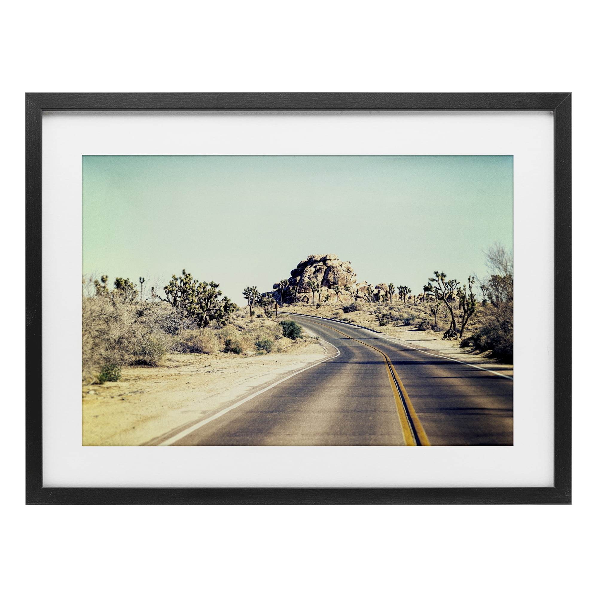 Road Trip Joshua Tree Park Black Framed Print Under Glass, design by ...
