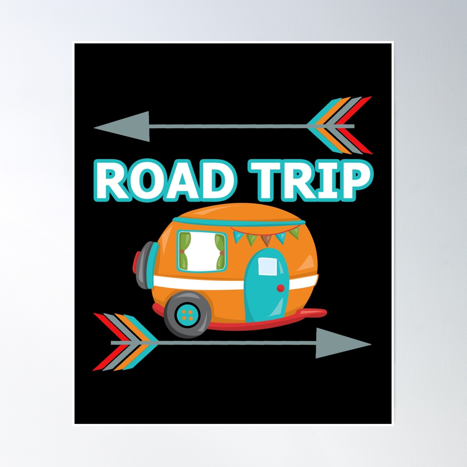 Road Trip Rv Trailer Camping Design Poster Wall Art, Modern Wall Decor ...