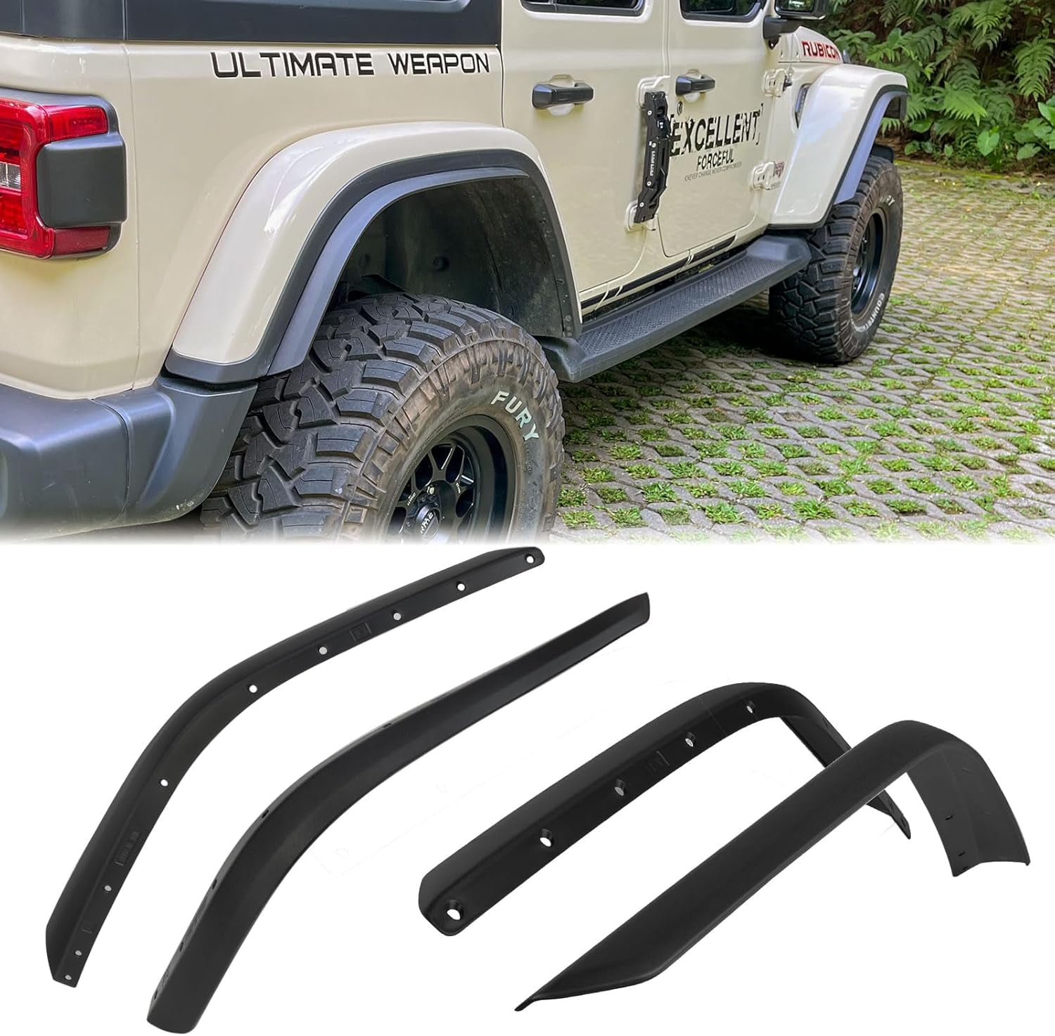 Off - Road Winch Fenders Front & Rear Fenders Compatible with 2018-2024 ...