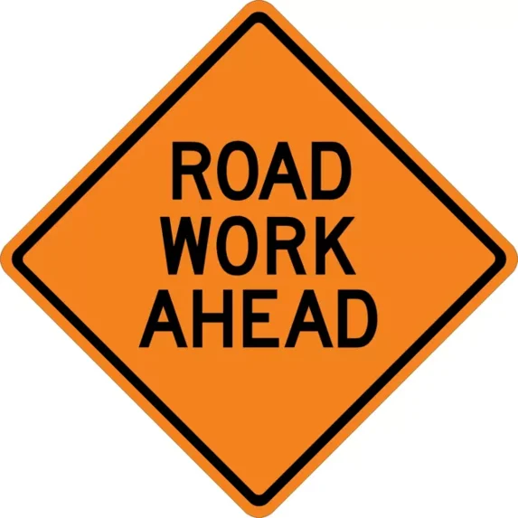 Road Work Ahead Sign Sticker Phone Decal Water Bottle Stickers Car ...