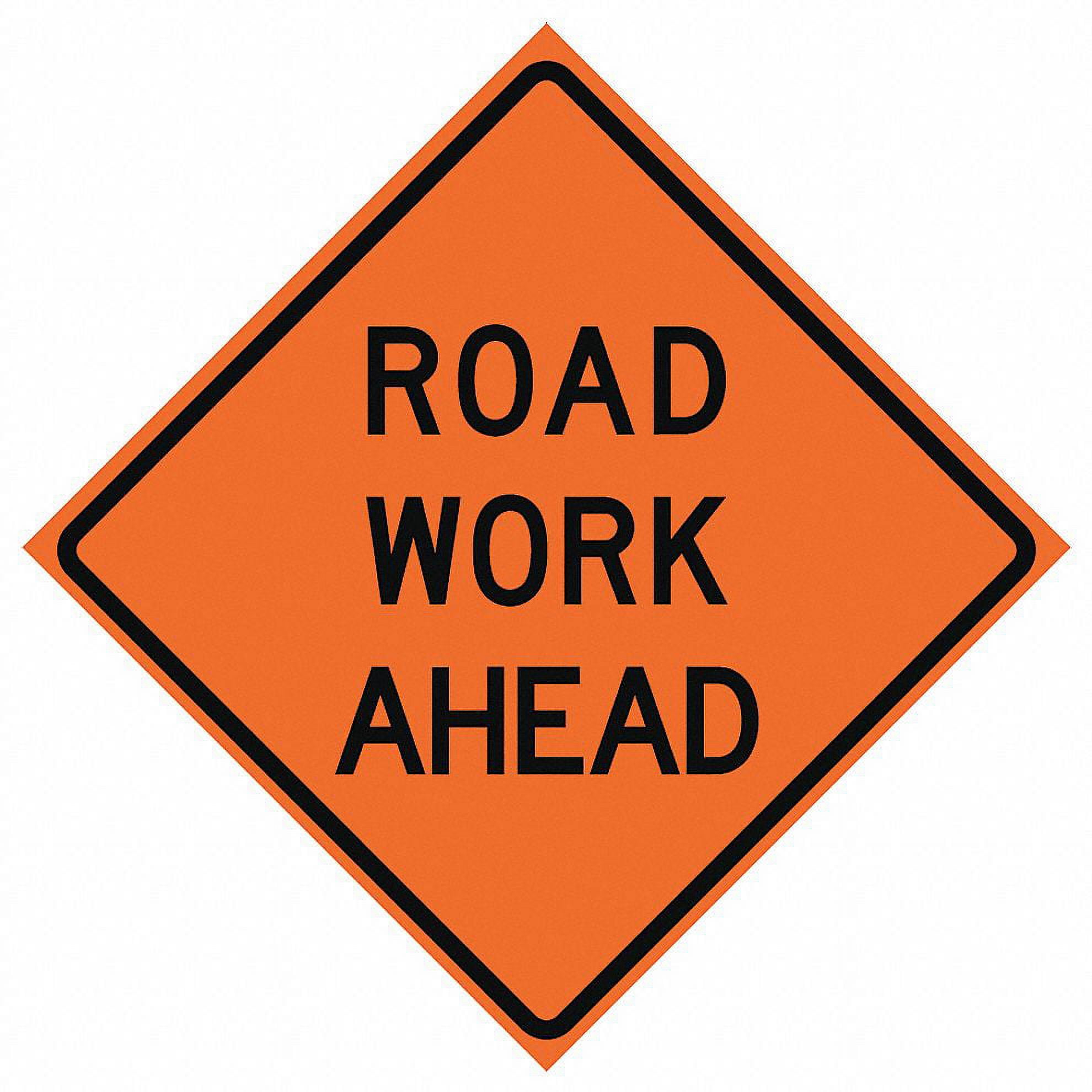 Road Work Ahead Traffic Sign,36" x 36" - Walmart.com