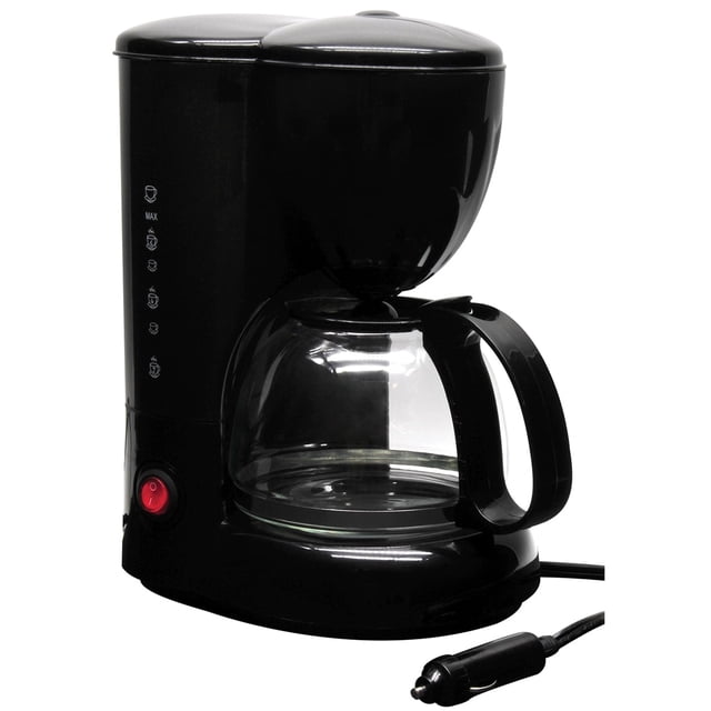 RoadPro 12V Coffee Maker with Glass Carafe - Walmart Business Supplies