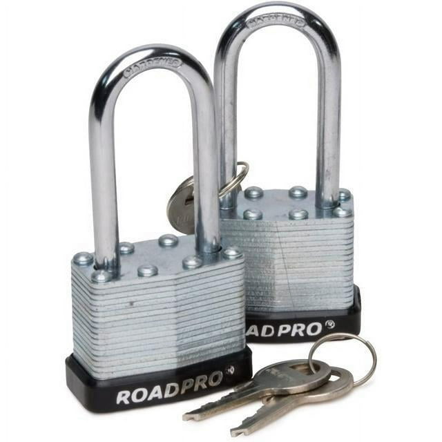 RoadPro 2-Pack 40mm Steel Laminated Padlock with 2-Inch Shackle ...