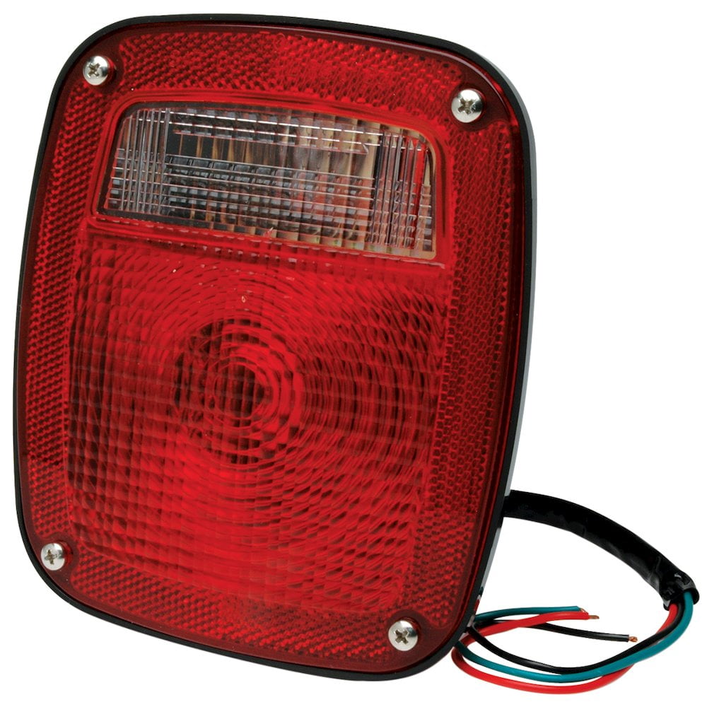 RoadPro 6.75in x 5.75.n Tail Light Assembly Jeep Style Universal Red ...