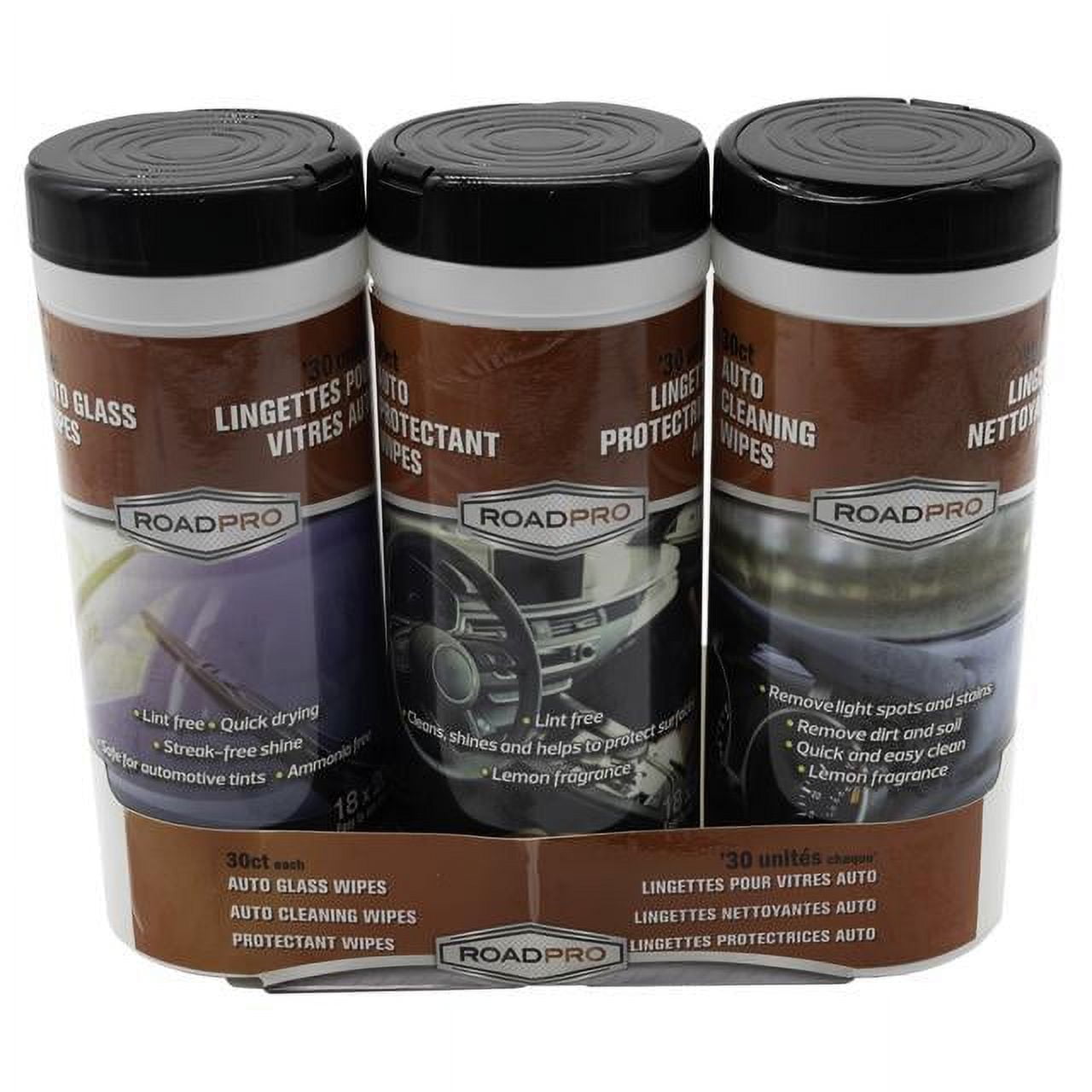 RoadPro Auto Wipes Canister 3 Pack - Walmart.com