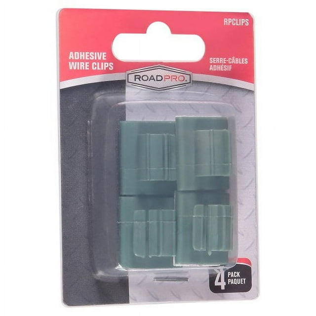 RoadPro RPCLIPS Green Self-Adhesive Wire/Cable Management Clips (4 Pack ...