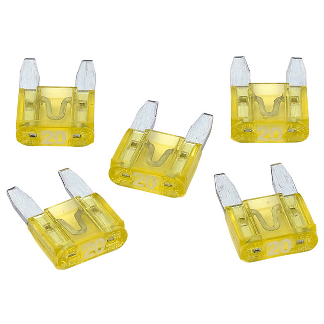 RoadPro RPMINI20 Yellow 20 Amp Mini Blade Vehicle Fuses (5 Pack ...