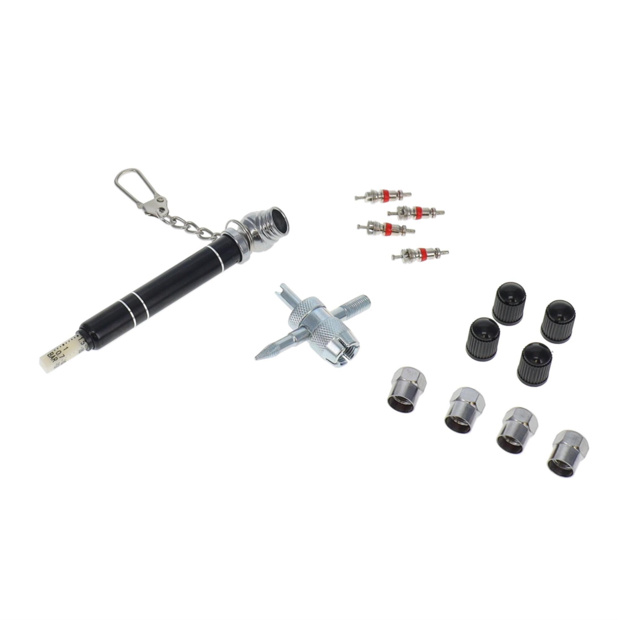 RoadPro Tire Repair Tackle Set 23TR001 4-Way Tire Valve Tool Valve Stem ...
