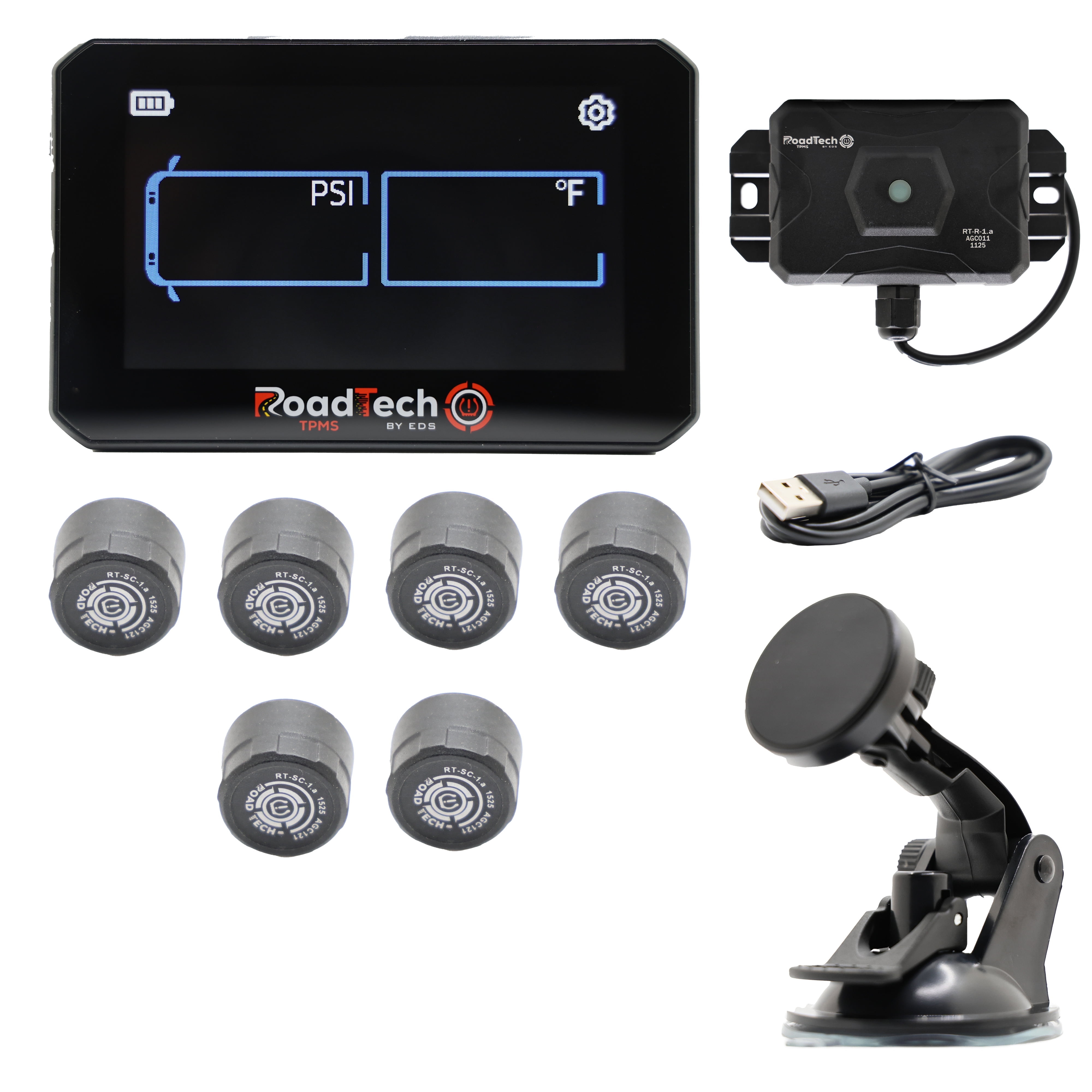 RoadTech TPMS Kit 4-12 Cap Sensors – Tire Pressure Monitoring System ...