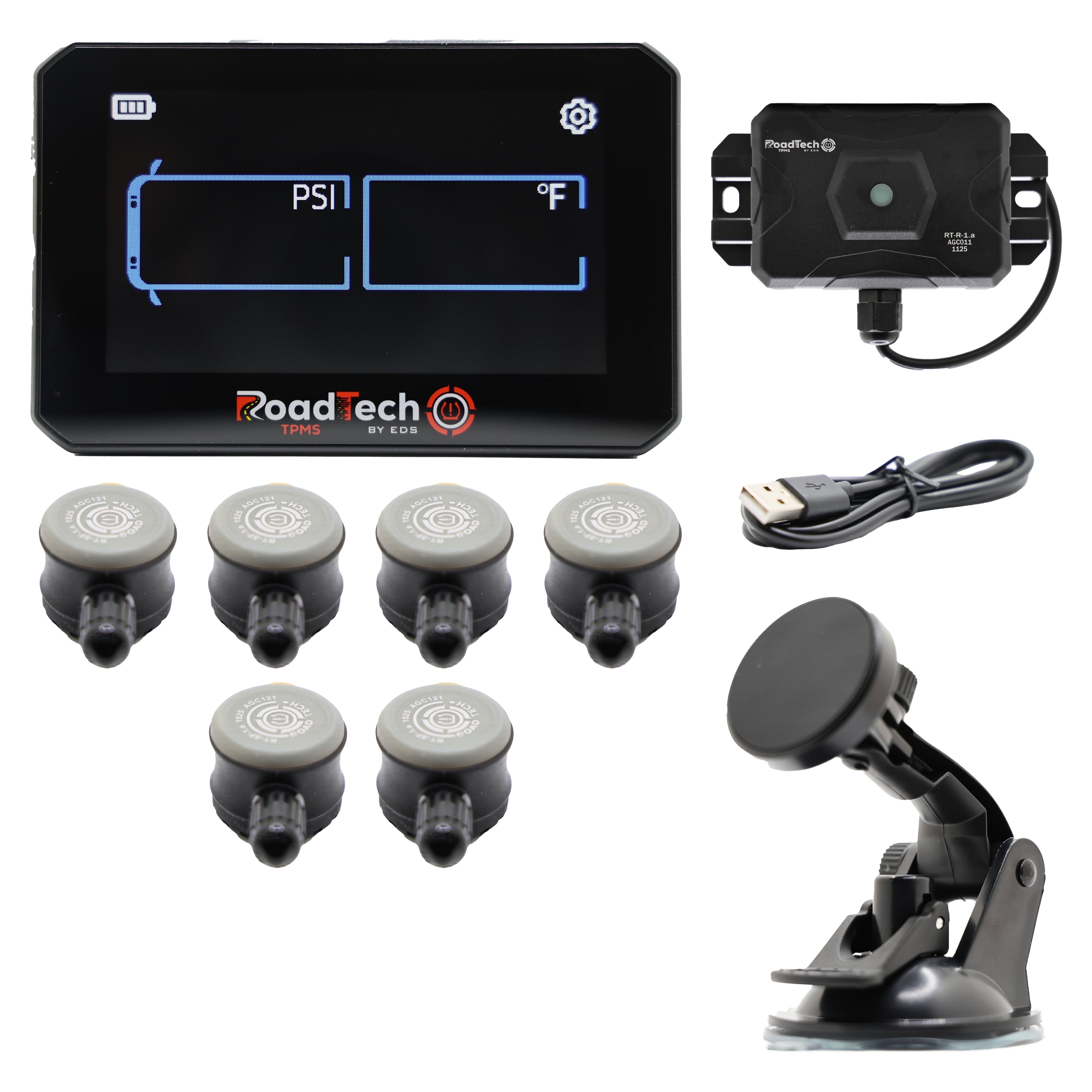 RoadTech TPMS Kit 8 Flow Through - Tire Pressure Monitoring System for ...