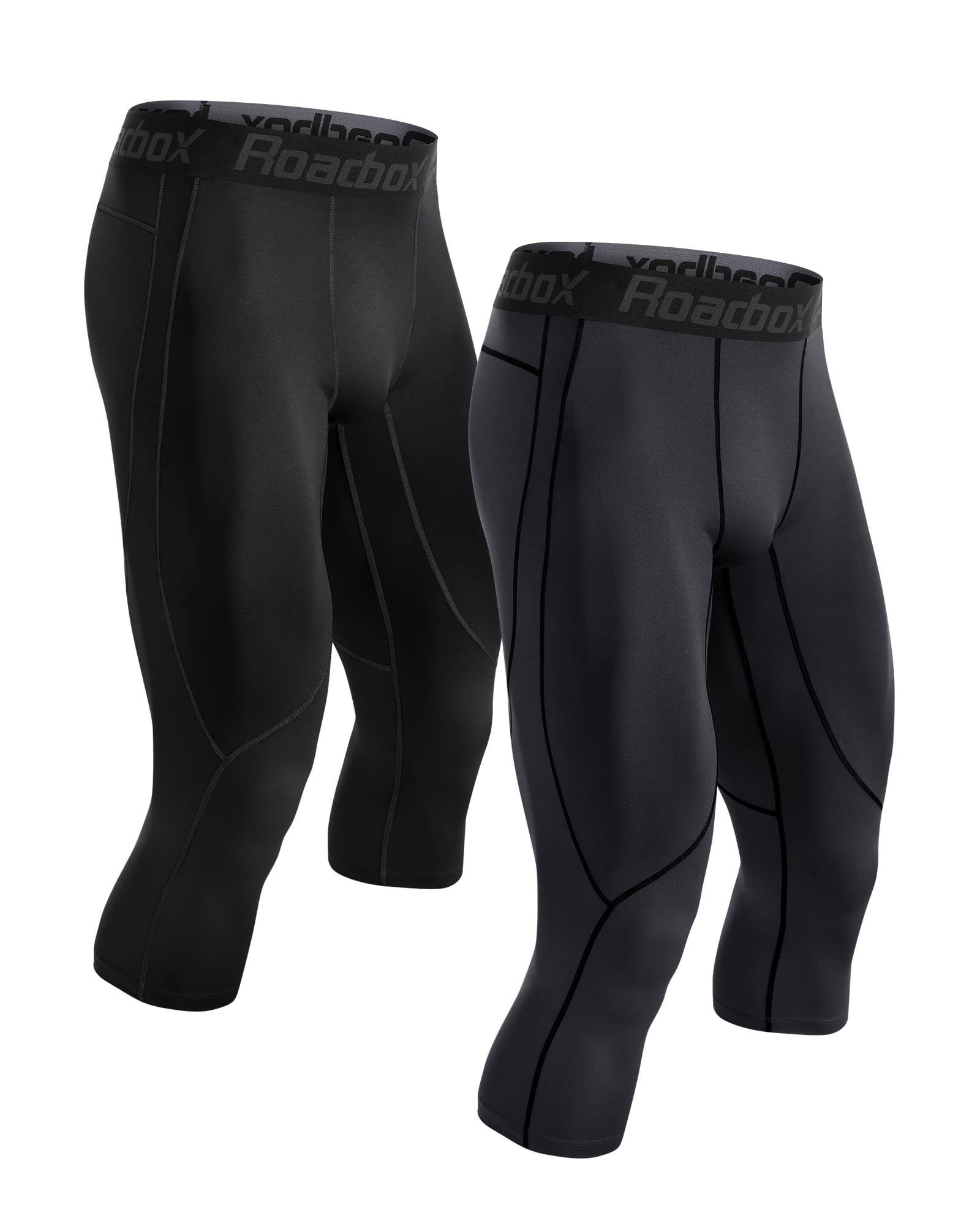 Roadbox 2 Pack Men's 3/4 One Leg Compression Pants - Basketball ...