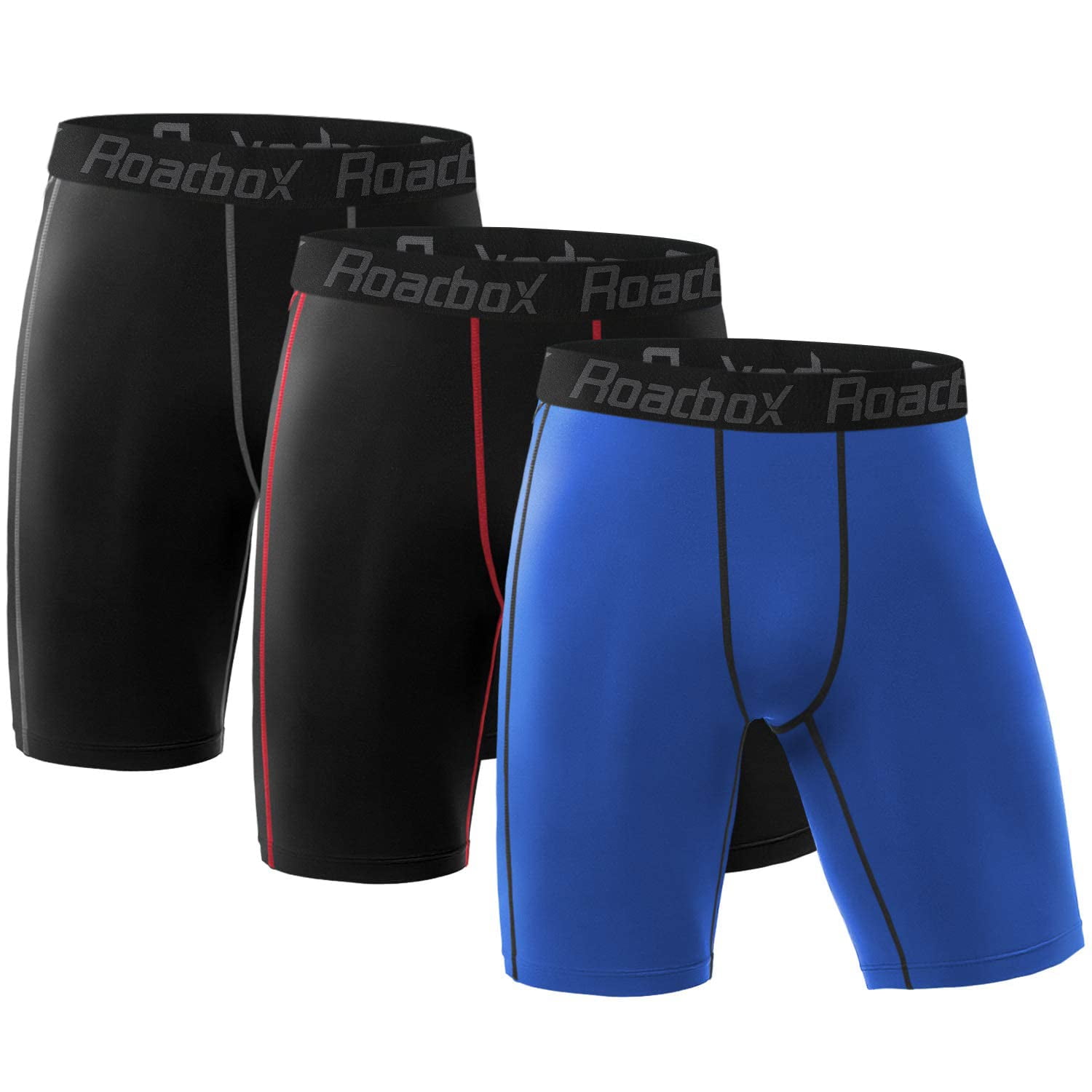Roadbox Compression Shorts for Men 3 Pack Cool Dry Athletic Workout ...