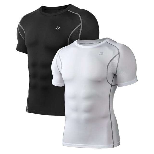 Roadbox Short Sleeve Compression Shirt for Men - Baselayer Shirts Quick ...
