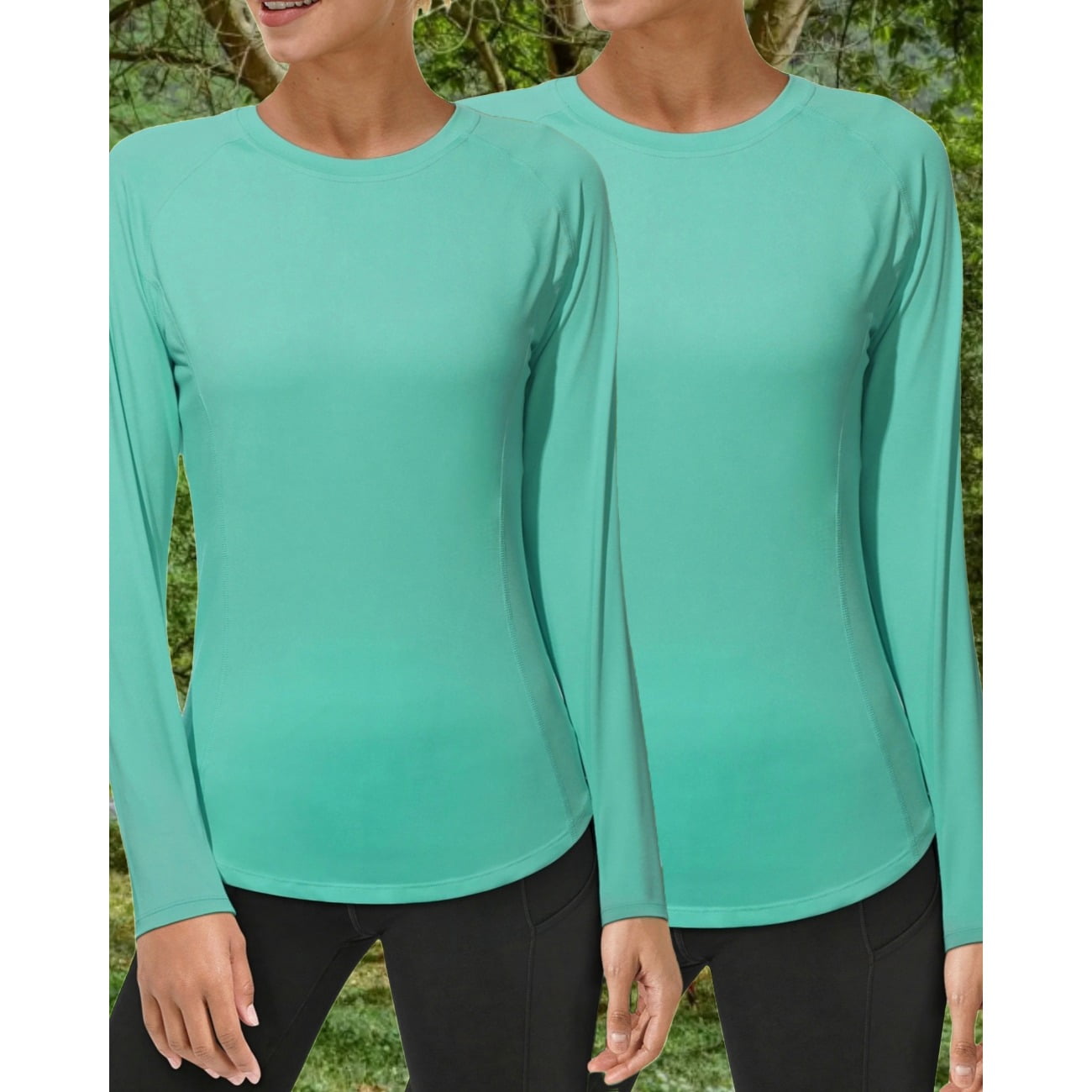 Roadbox Women's Long Sleeve UV Sun Shirts UPF 50+ Workout Swim Rash Guard Tops - Walmart.com
