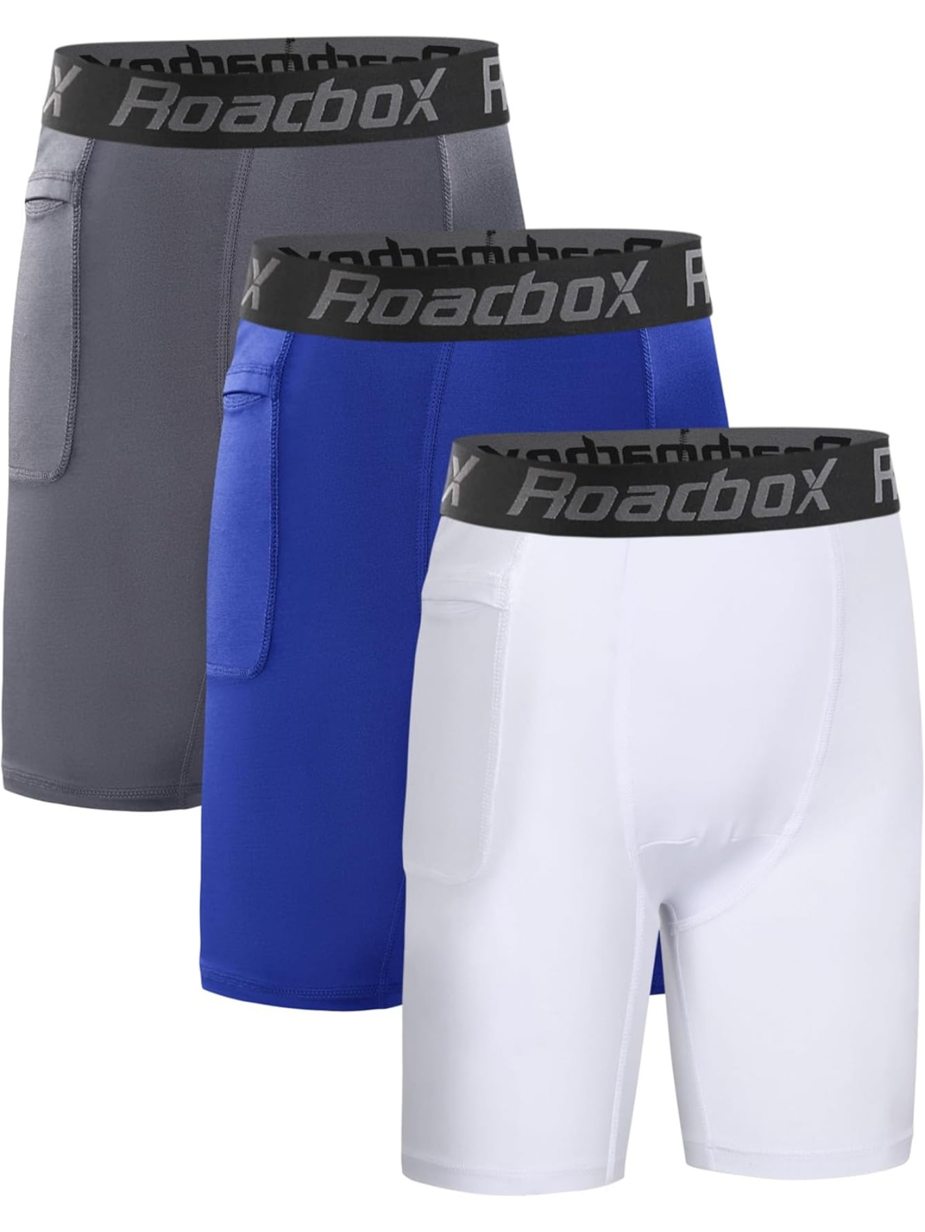 Roadbox Youth Boys Compression Shorts - Spandex Athletic Kids Running ...