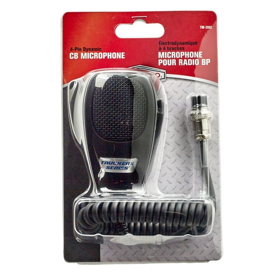 Roadpro, 4-Pin Dynamic CB Microphone, Black, 9 ft Super Coil Cord ...