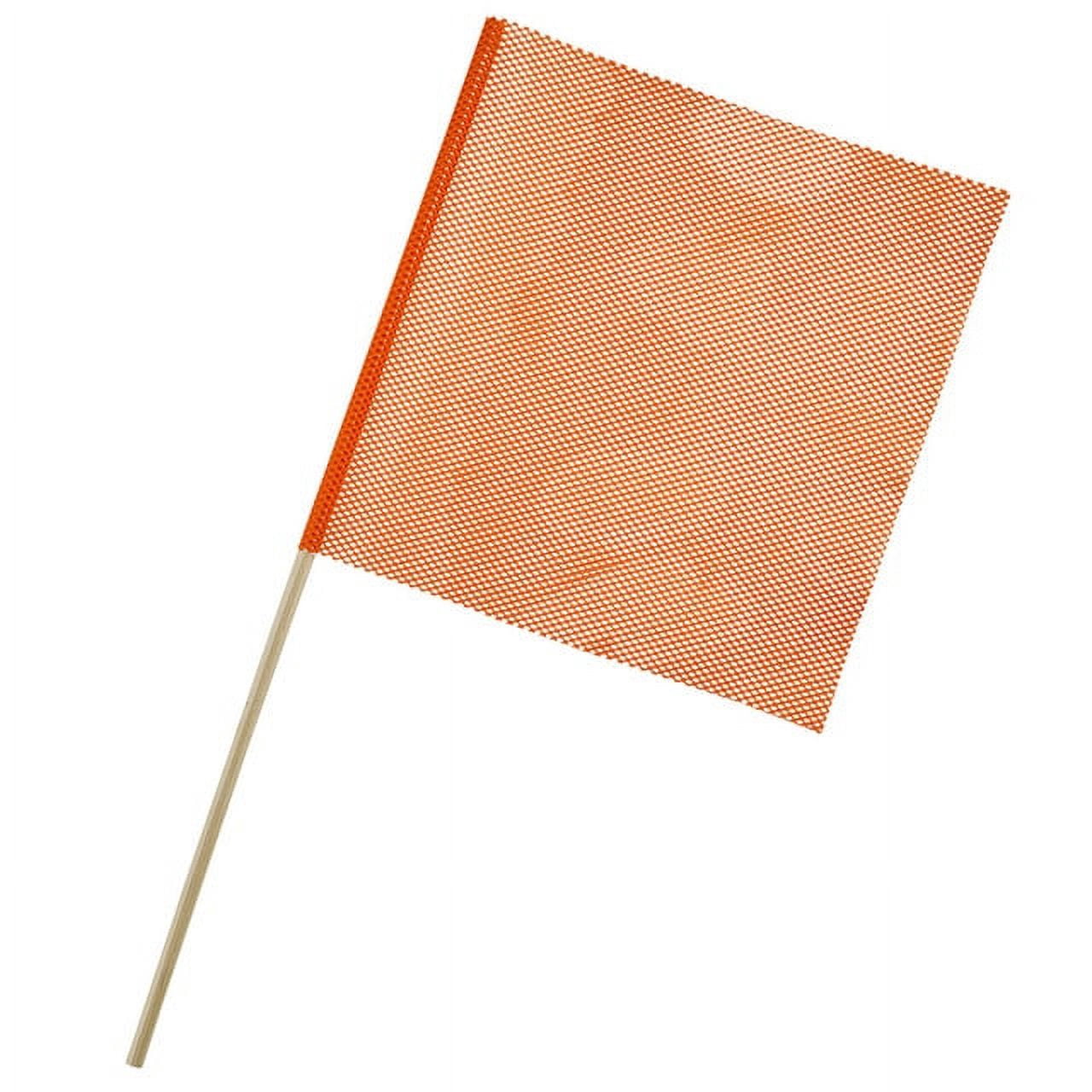 Roadpro Orange Mesh Flag,w/Wooden Dowel,18x18 1818SO - Walmart.com