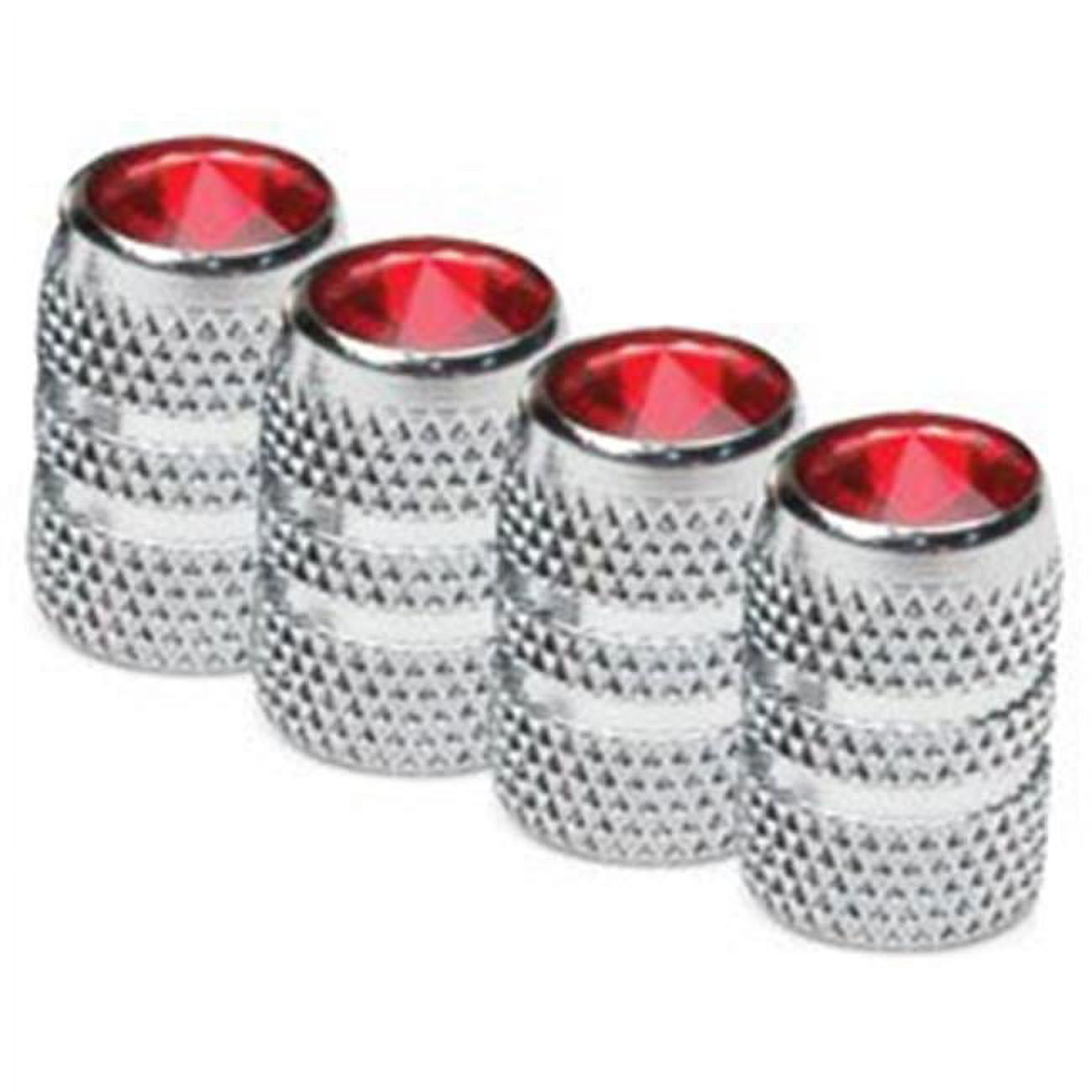 Roadpro RPCRVC4R Valve Caps Red Chrome 4pk - Walmart.com