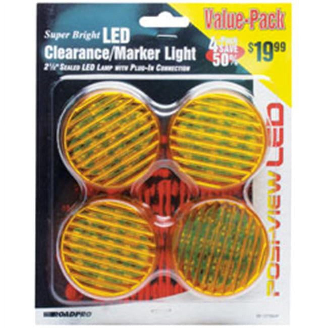RoadPro LED CLRNC/MRKR LT W/PLUG-IN AMBER/4 PACK - Walmart.com