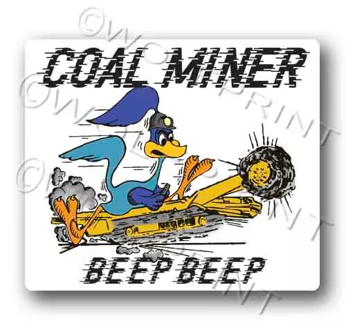 Roadrunner Coal Miner On Lee Norse Hardhead Continuous Sticker Phone ...