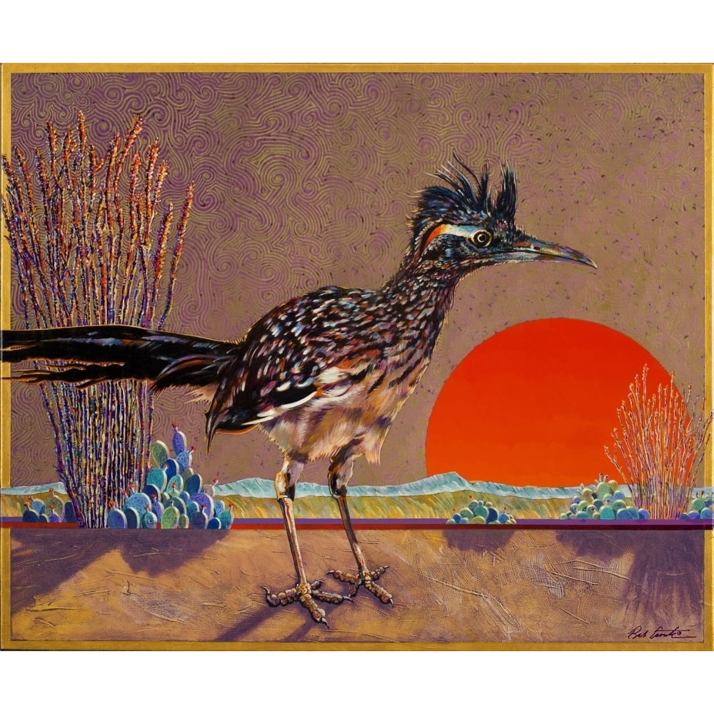Roadrunner in the Evening Poster Print by Bob Coonts (10 x 9) - Walmart.com