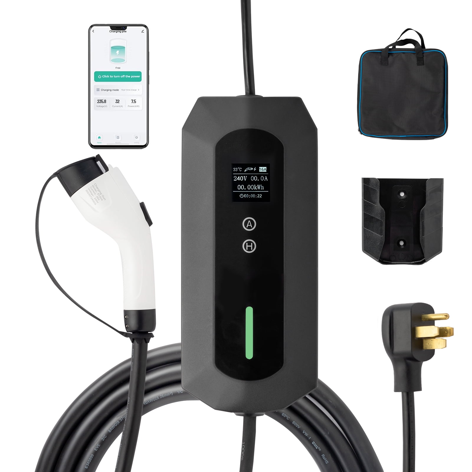 Roadstar 25FT Indoor/Outdoor Electric Car Charge-14-50 Level 1 EV ...