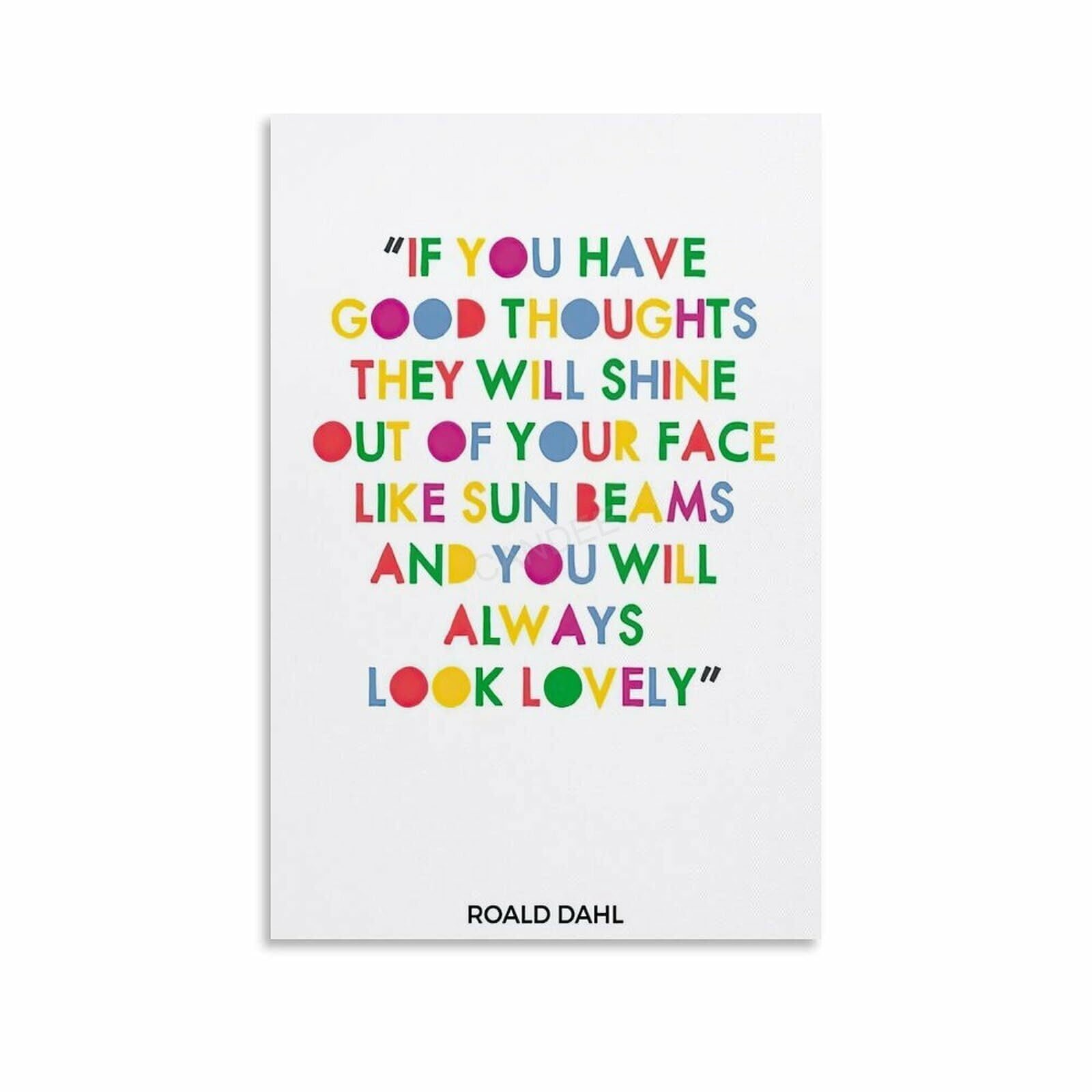 Roald Dahl Famous Children's Literature Author Quote Poster (1) Canvas ...