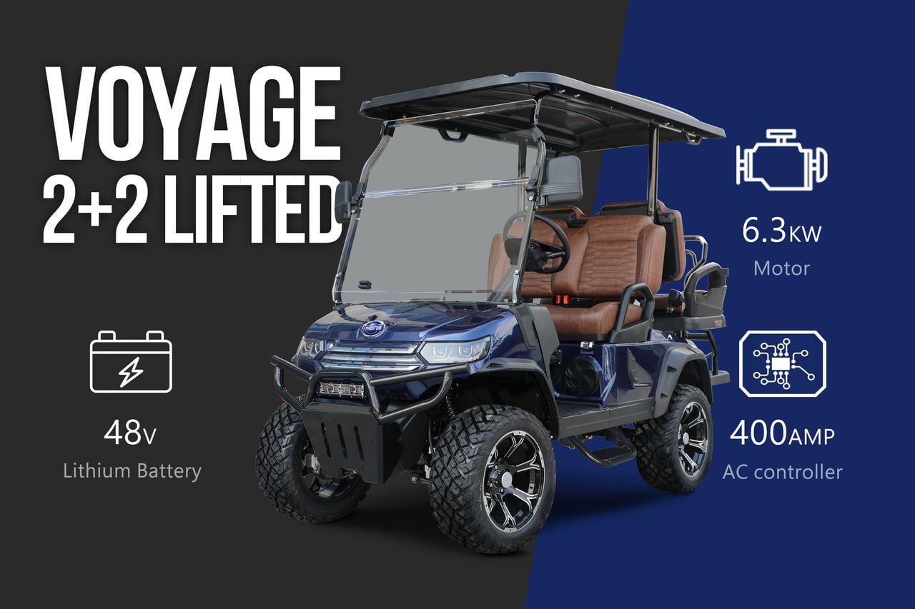 Roam Electric Golf Cart 4-Seater Off-Road Electric Cart with Lithium Battery, LED Lights ...