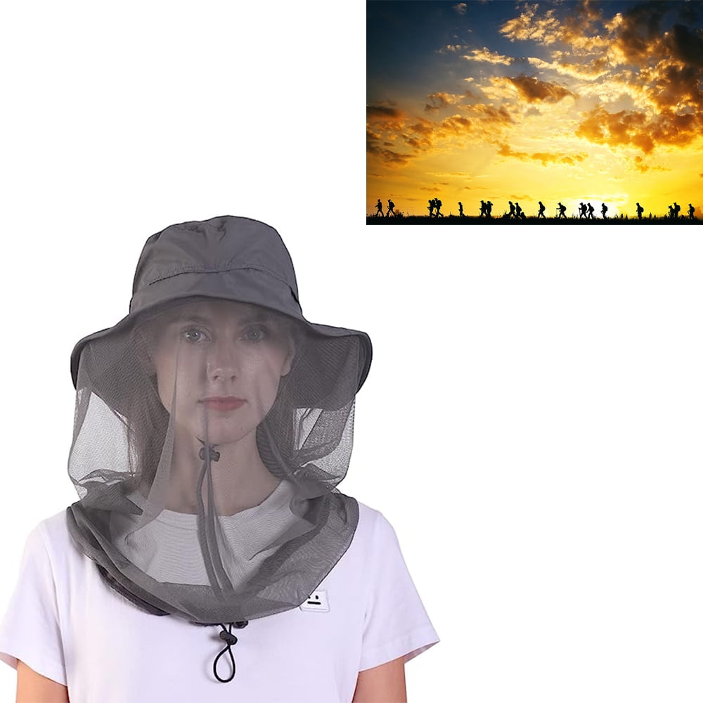 Roam Rider Anti-mosquito Net Sun Hat with Head Face Neck Protect, Anti ...