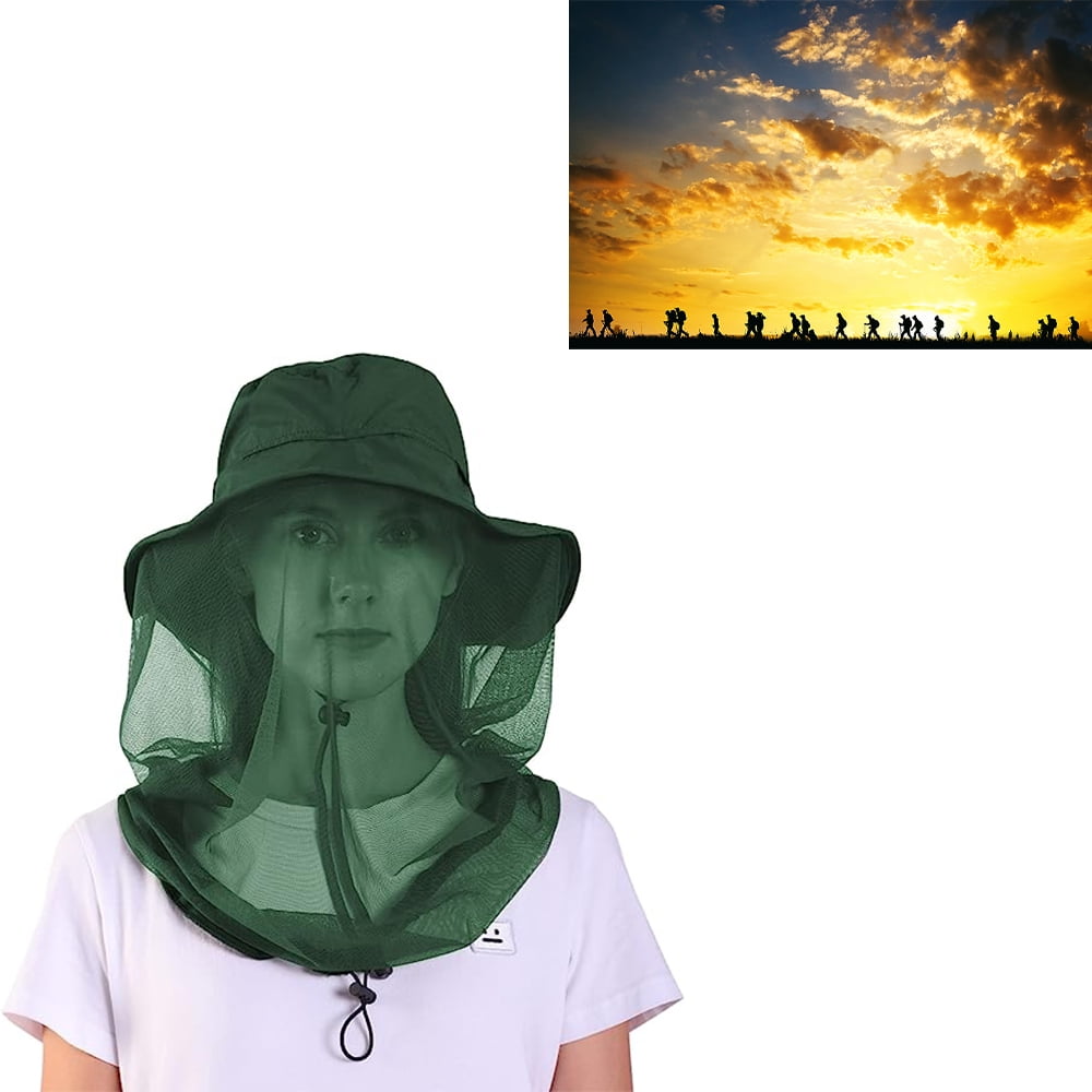 Roam Rider Anti-mosquito Net Sun Hat with Head Face Neck Protect, Anti ...