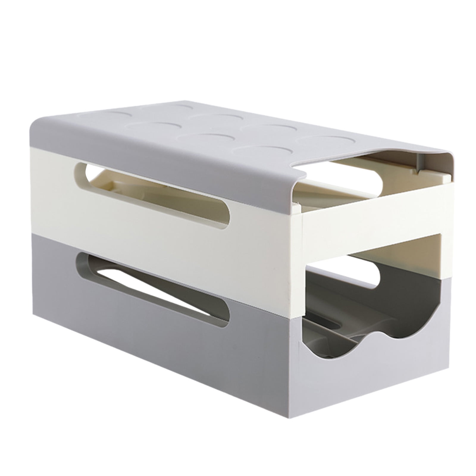 RoamHome 2-Tier Rolling Egg Storage Box - Large Capacity Refrigerator ...