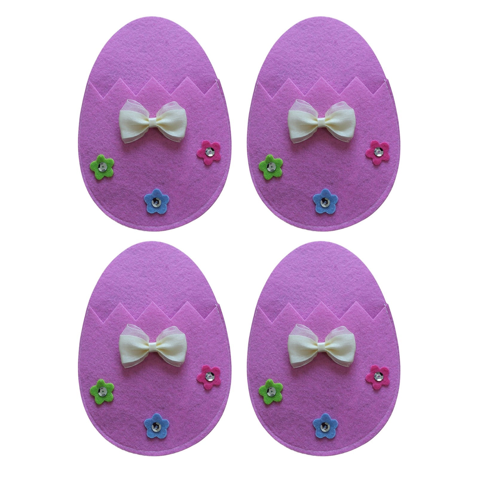 RoamHome Easter Eggs Utensil Cutlery Pouch Bags - Set of 4 Bunny-Themed ...