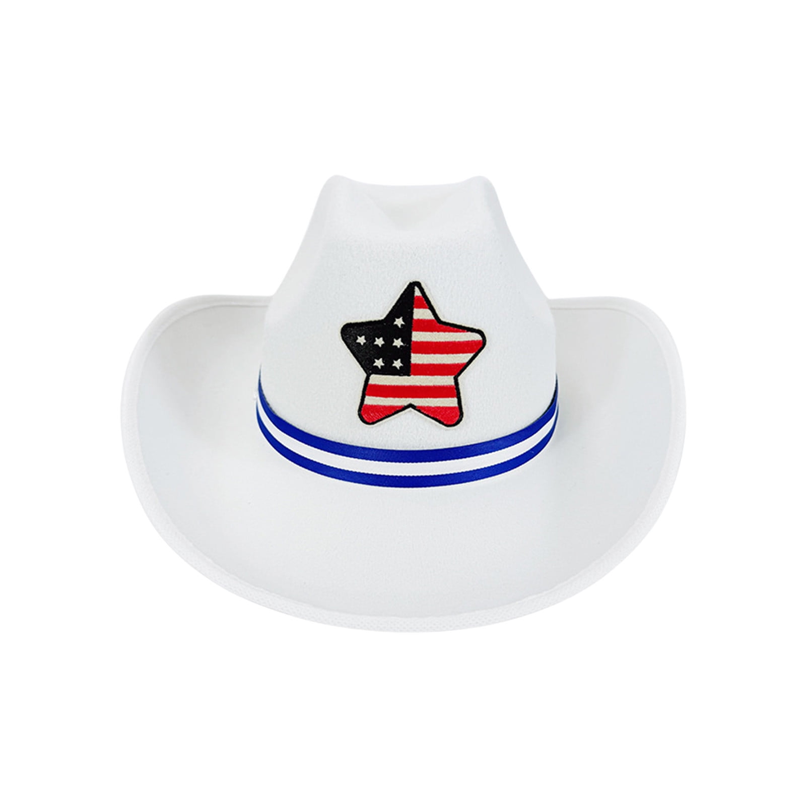 RoamHome Patriotic Cowboy Hat for Independence Day - USA Flag Western Hat with Star & Ribbon ...