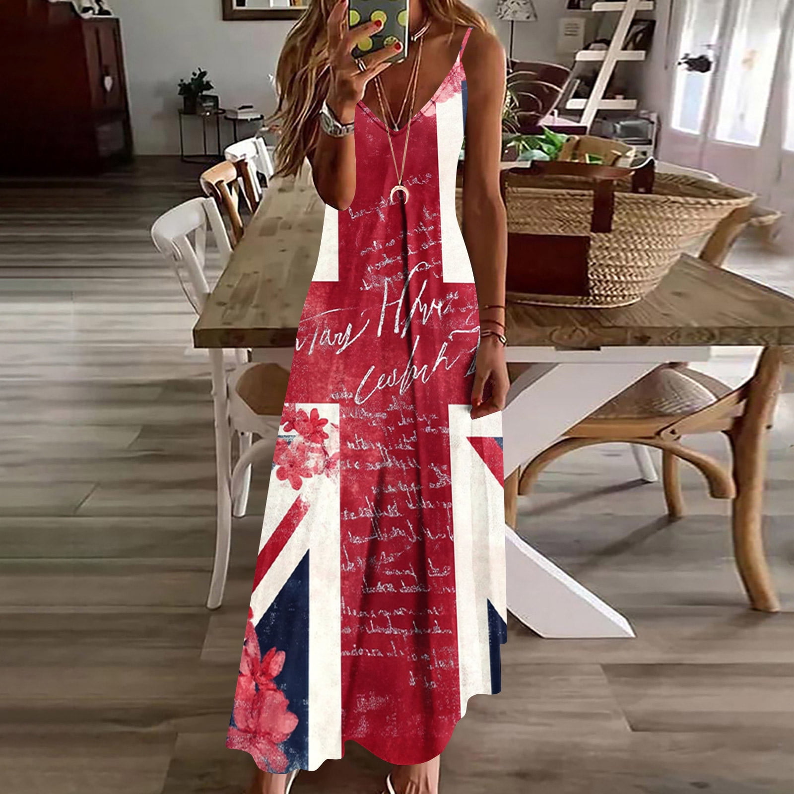 RoamHome Summer Dresses for Women 2026 V Neck Beach Vacation Flowy Boho ...