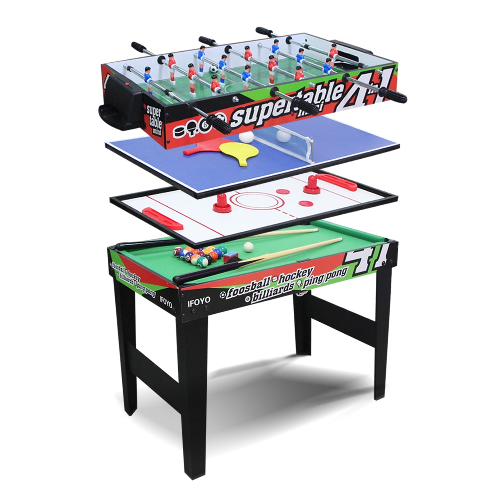 RoamReady 4 in 1 Multi Combo Game Table, MDF Panel, PVC Surface, 31 ...