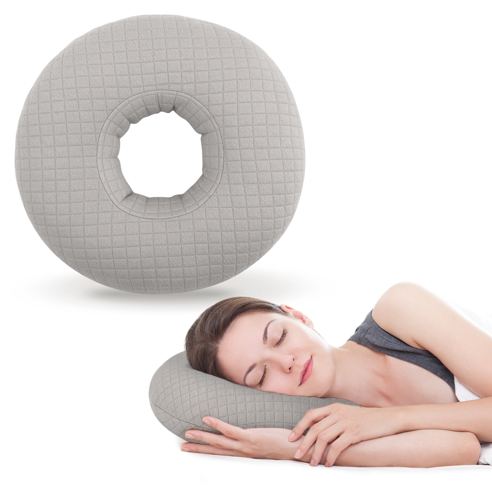 RoamReady Ear Piercing Pillow for Side Sleepers, Ear Pillows with Holes ...